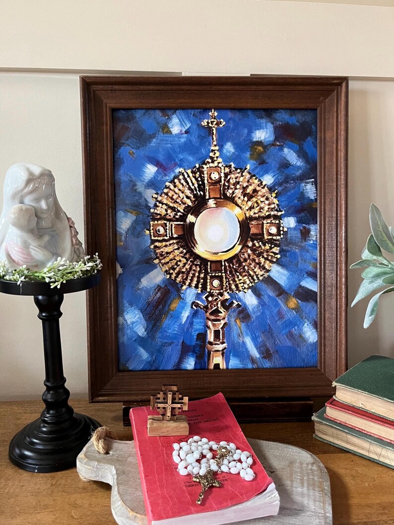 Eucharist Monstrance Art Print: Catholic Christian Decor (11x14 or ...