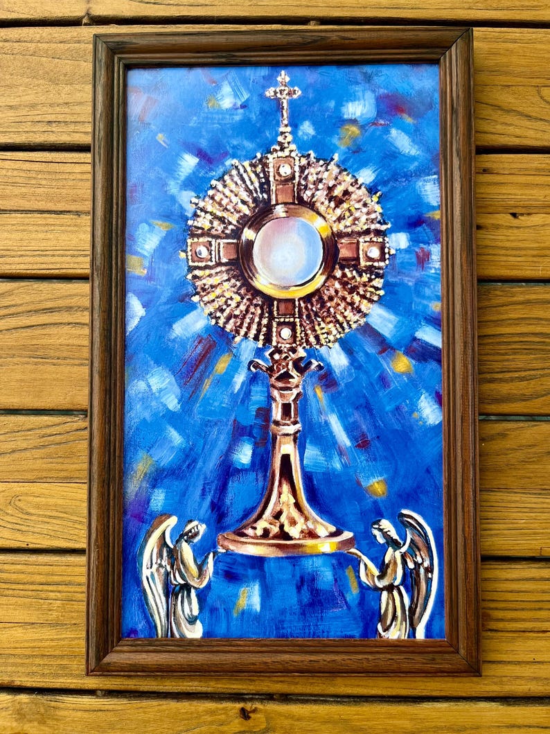Eucharist Monstrance Art Print: Catholic Christian Decor (11x14 or ...