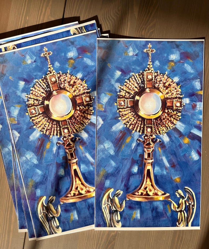 Eucharist Monstrance Art Print: Catholic Christian Decor (11x14 or ...