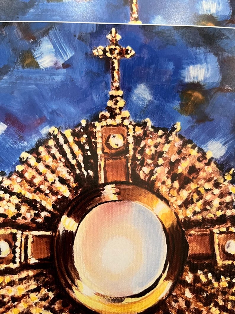 Eucharist Monstrance Art Print: Catholic Christian Decor (11x14 or ...