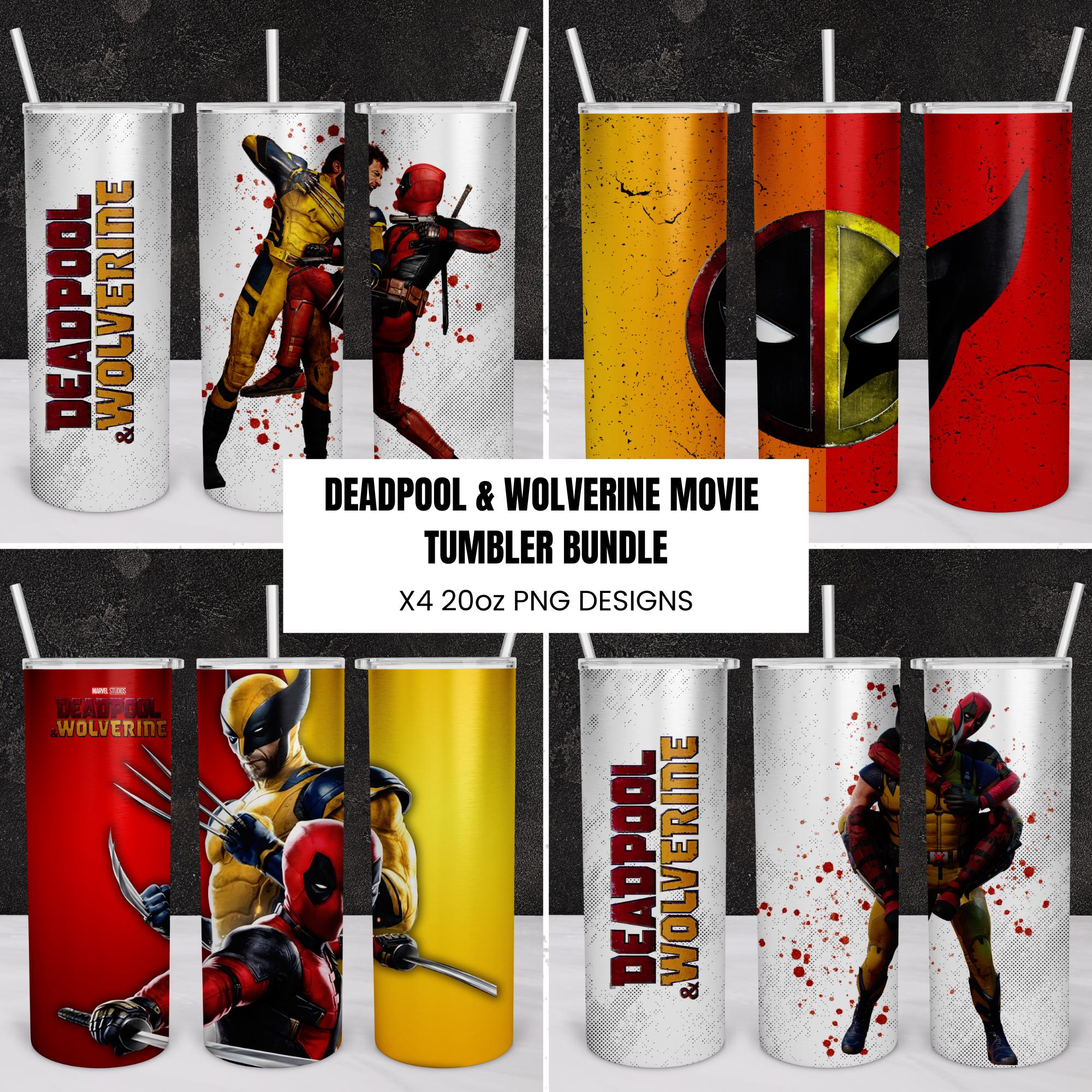 Deadpool & Wolverine Movie Skinny Tumbler Wrap Bundle 20oz Sublimation ...