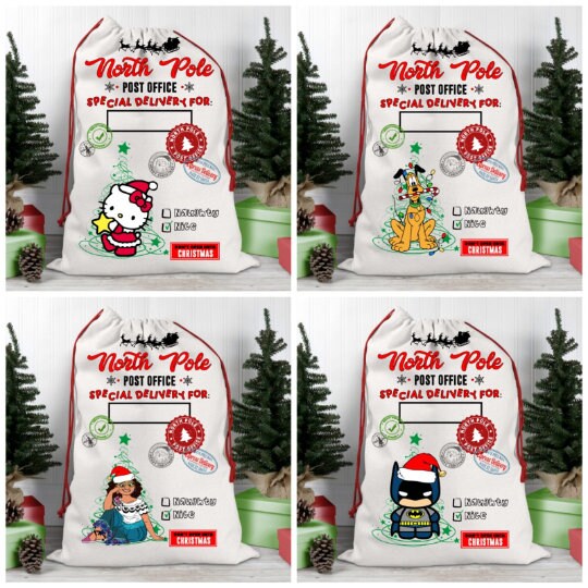 Cartoon Santa Sacks Bundle 69 PNG Sublimation Designs - Etsy