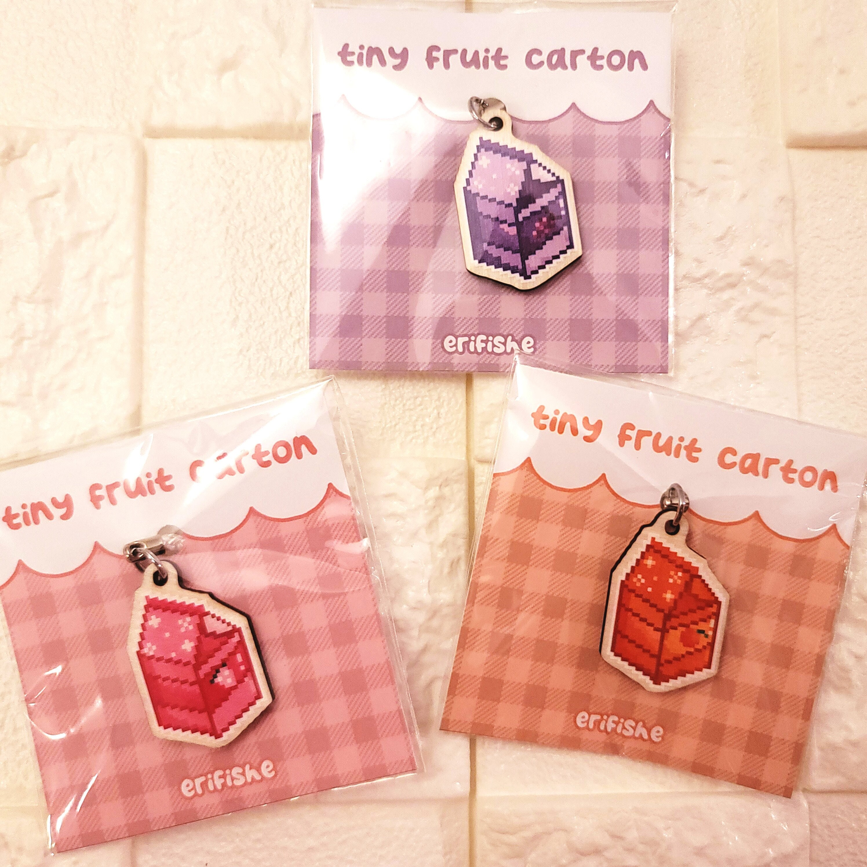 Kawaii Assorted Pixel Art Phone Charms | Wood 1.5" - Etsy