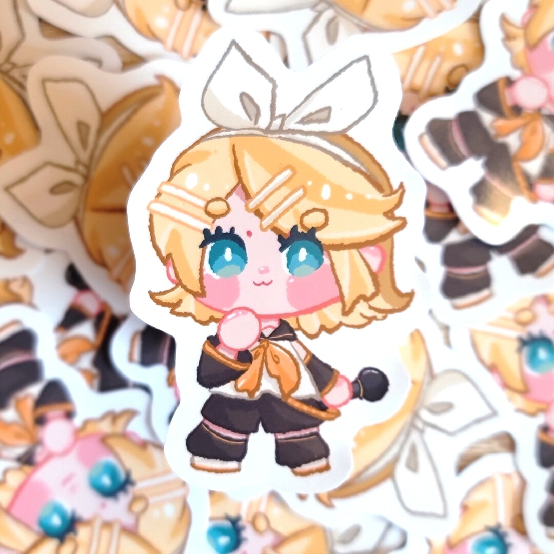 Kagamine Rin Kawaii Sticker | Waterproof Vinyl 3" - Etsy