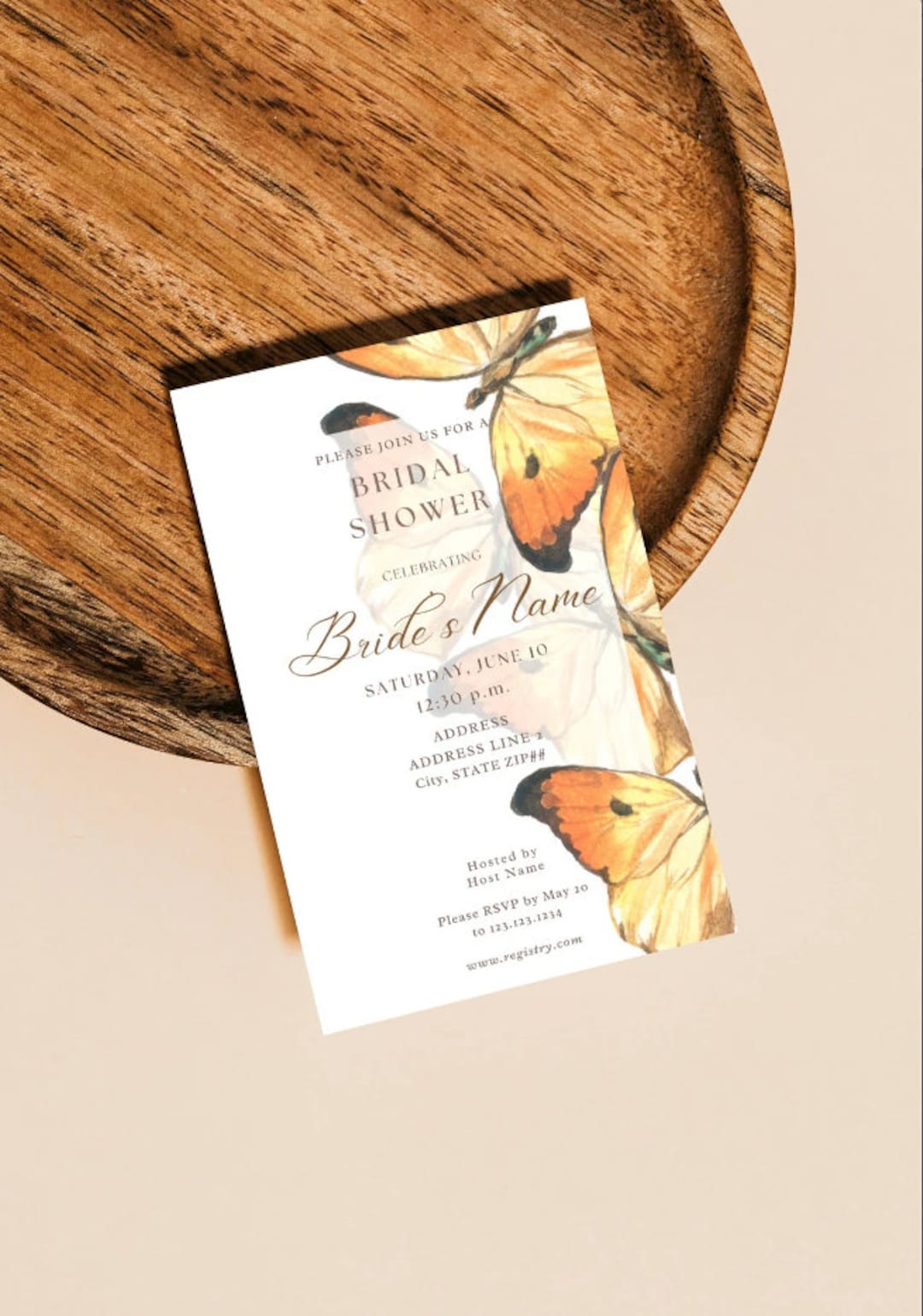 The Monarch Butterfly Bridal Shower Invitation Two Sided Designelegant ...