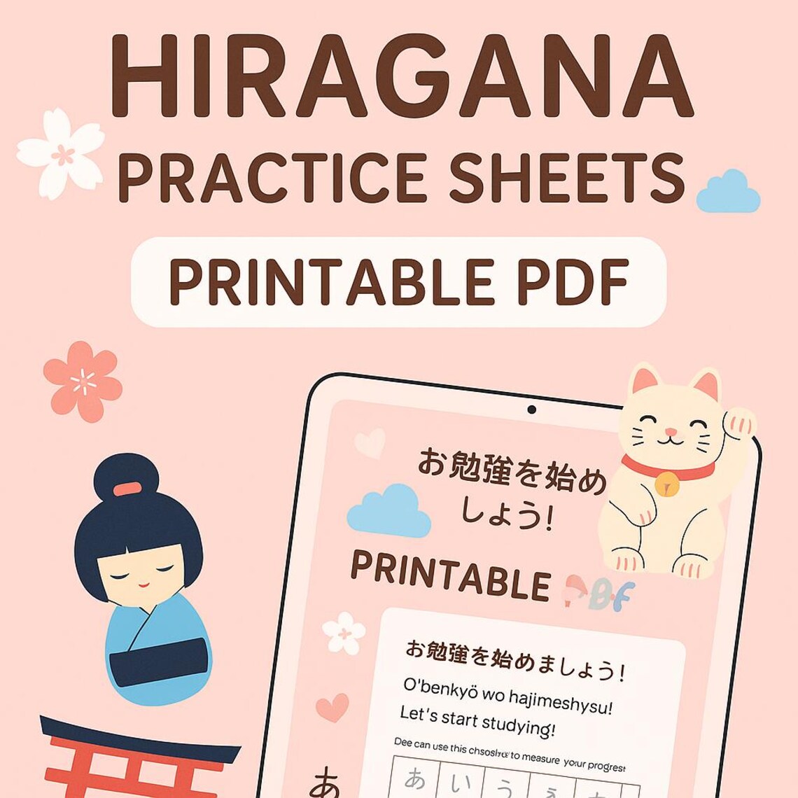 Japanese Hiragana Worksheets: 140 Pages to Practice and Learn - Etsy