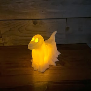 3D Printed Ghost Dog With LED Tea Light - Halloween Decor - Etsy