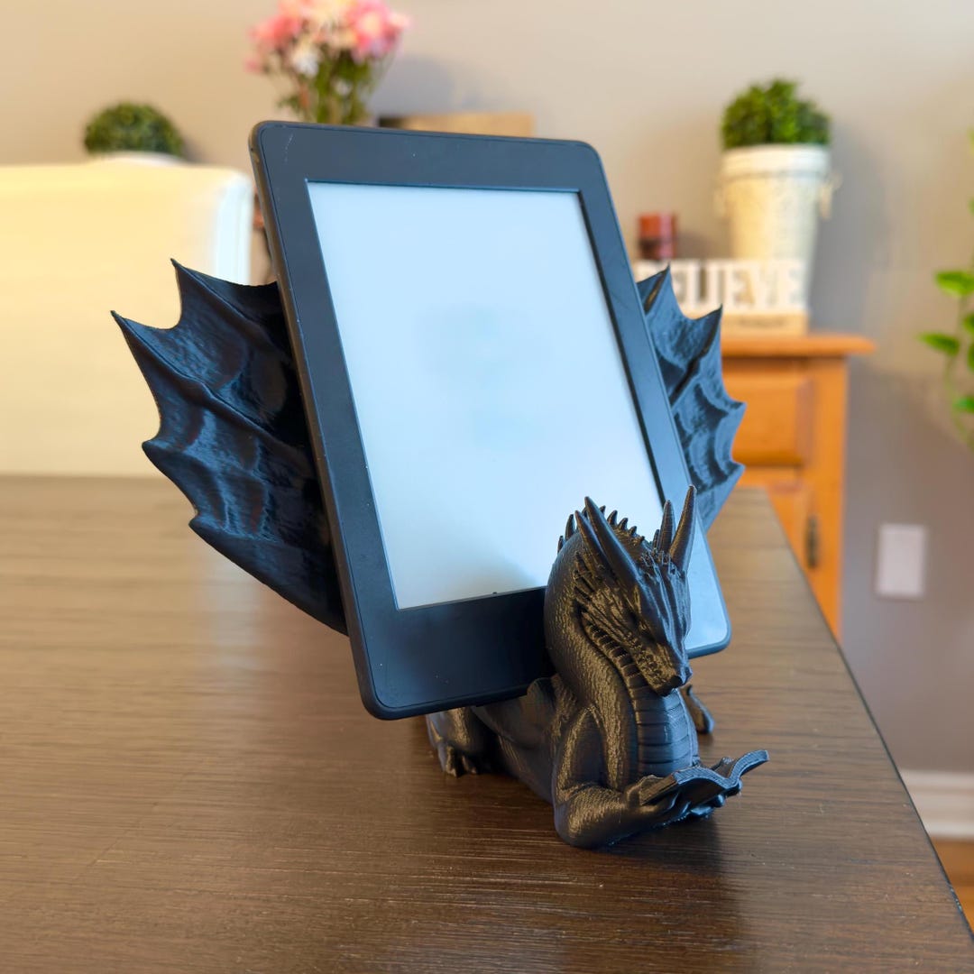 3D Printed Dragon Kindle Holder: Dragon Book Nook Gift for Fantasy ...
