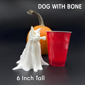 3D Printed Ghost Dog With LED Tea Light - Halloween Decor - Etsy