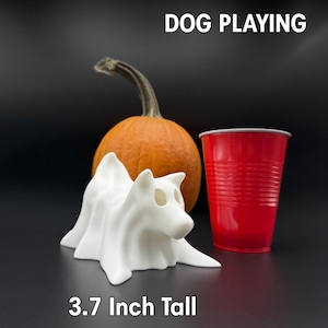 3D Printed Ghost Dog With LED Tea Light - Halloween Decor - Etsy