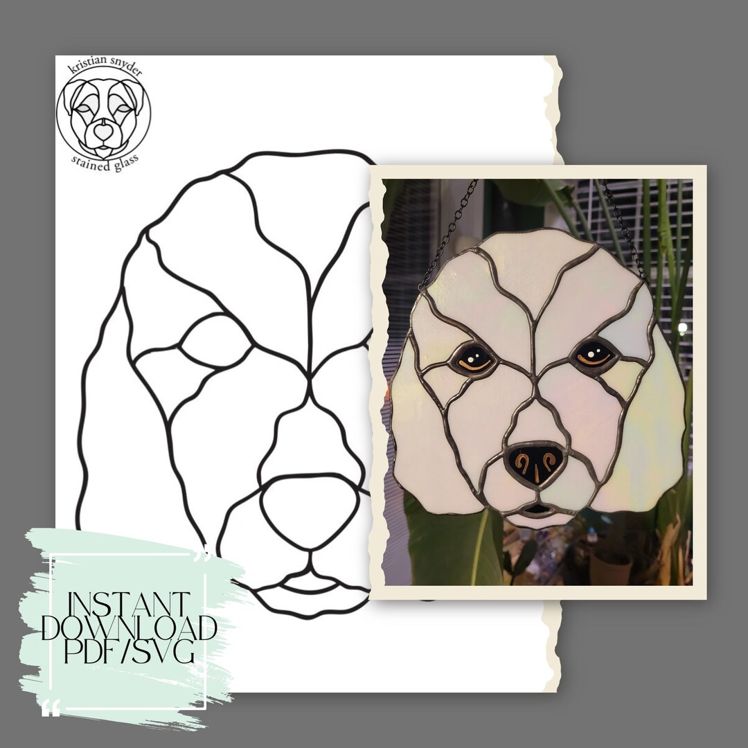 Poodle Stained Glass Pattern, Instant Download PDF & SVG - Etsy