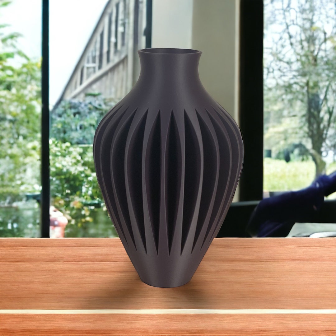 Stylish Modern Vase Design 3D Printed Mid Century Modern Dry Flowers ...