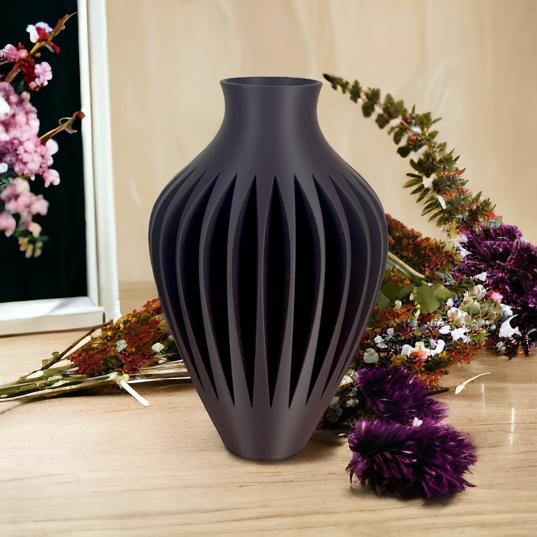 Stylish Modern Vase Design 3D Printed Mid Century Modern Dry Flowers ...