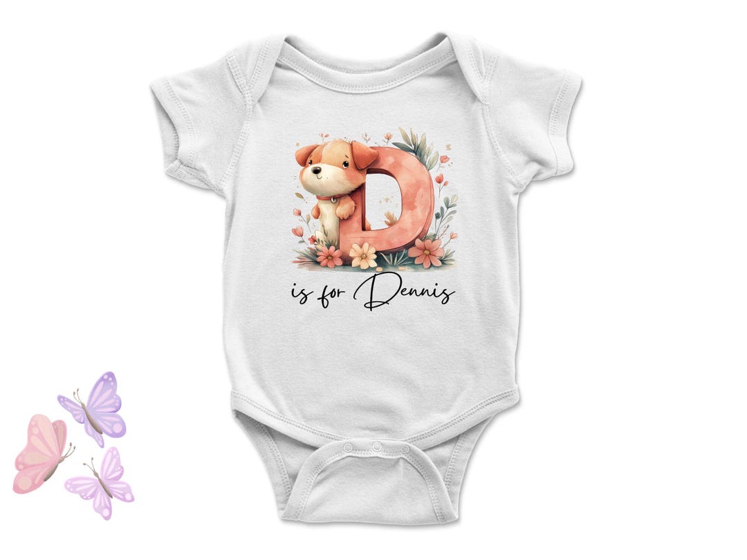 Customized Name Letter D Onesie Animal Team Baby Bodysuit & Toddler T ...