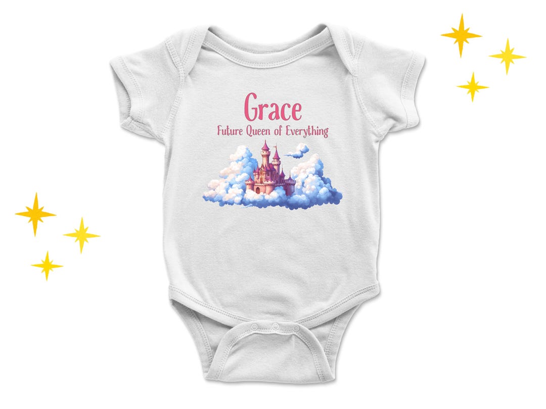 Personalized Name Fantasy Royalty Castle Fairytale Baby Onesie Custom ...