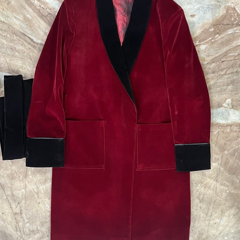 Velvet Smoking Robe - Etsy