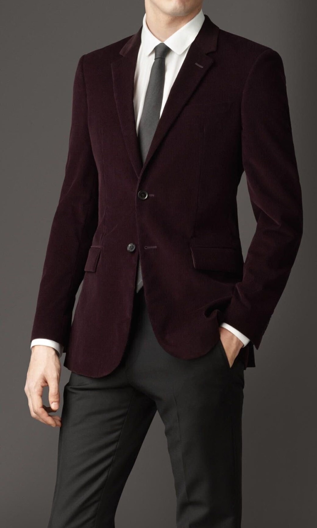 Mens Suits Burgundy 2 Piece Suits Groomsmen Suits Men Dinner Suits ...