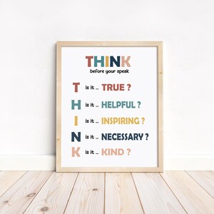 Think Before You Speak Poster,motivational Poster,teacher Office,rules ...