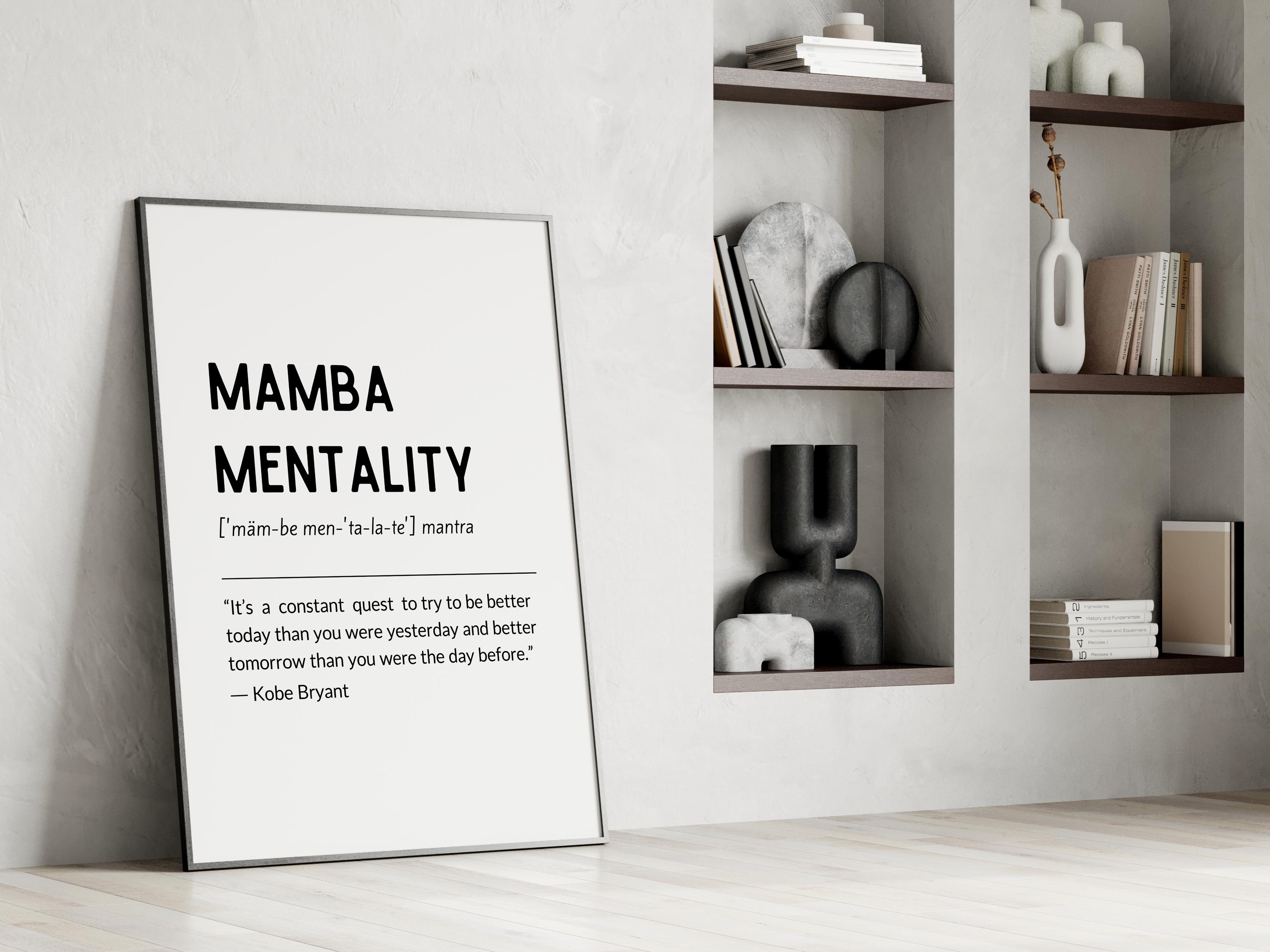 Kobe Bryant Mamba Mentality Posters,2 Piece Motivational Wall Art ...