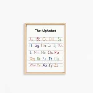Rainbow Alphabet Poster, Educational Wall Art Printable, Homeschool ...