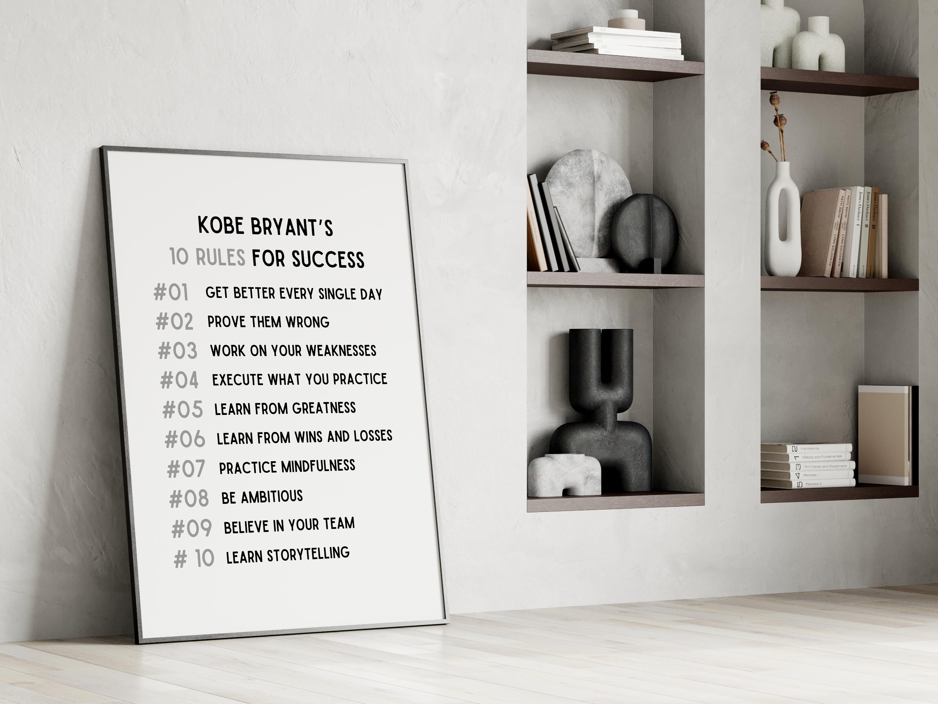 Kobe Bryant Mamba Mentality Posters,2 Piece Motivational Wall Art ...