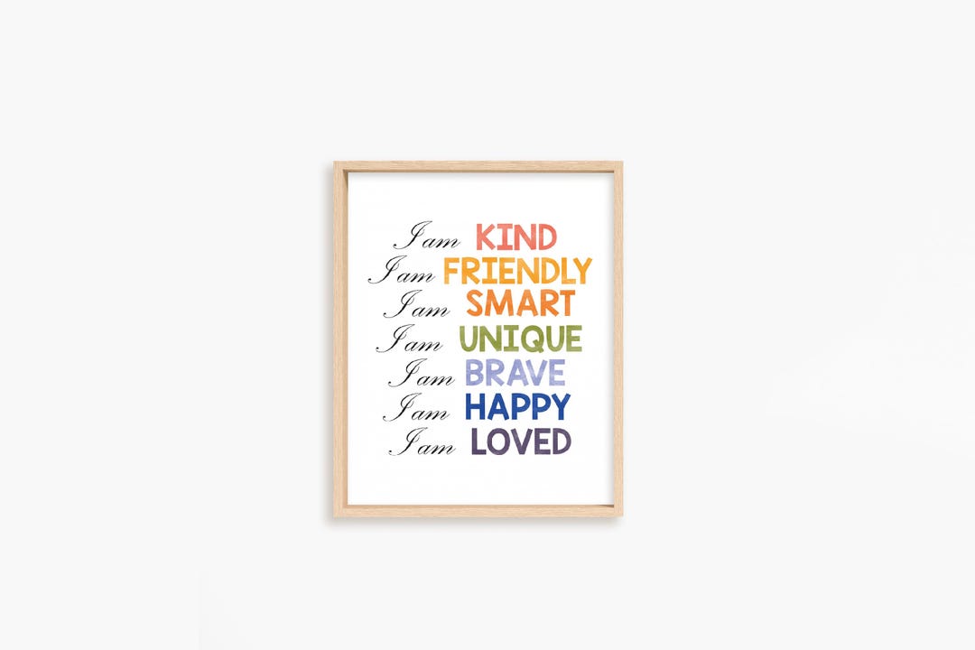 Kids Positive Affirmation Wall Art, Daily Affirmations Poster, Positive ...