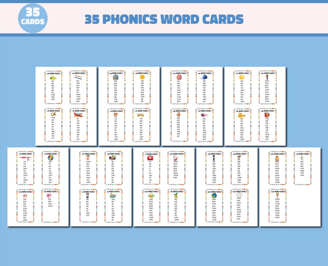 Learn to Read CVC Words, Phonics Cards Printable, Kindergarten Reading ...