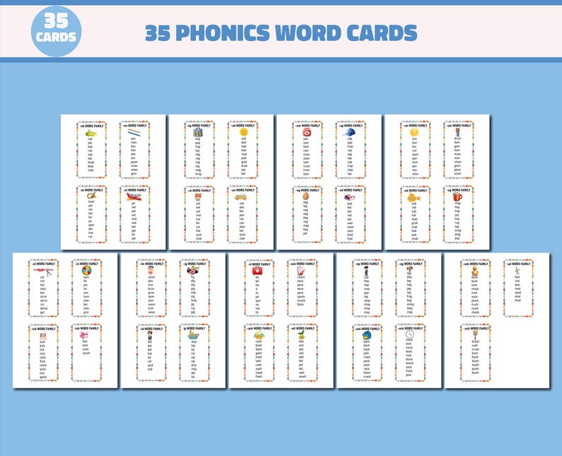 Learn to Read CVC Words, Phonics Cards Printable, Kindergarten Reading ...