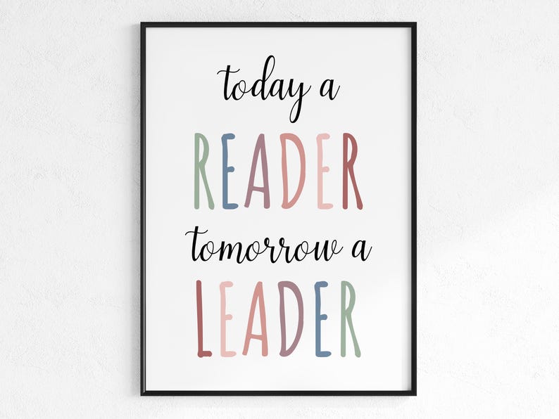 Today A Reader, Boho Classroom Decor, Playroom Wall Decor, Kids Posters ...