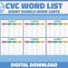 Learn to Read CVC Words, Phonics Cards Printable, Kindergarten Reading ...