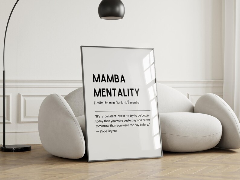 Kobe Bryant Mamba Mentality Posters,2 Piece Motivational Wall Art ...