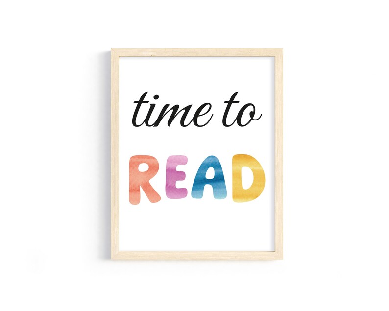 Time to Read Sign, Educational Wall Art, Classroom Posters, Read Sign ...
