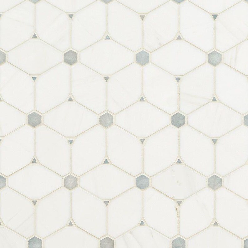 Cecily Pattern Marble Mosaic Tile - Etsy