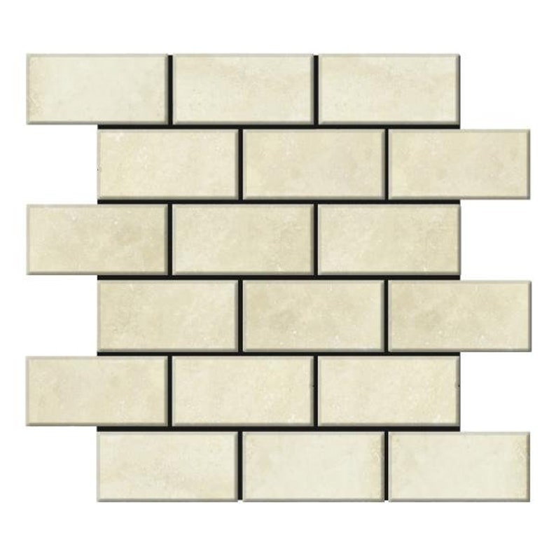 Ivory Travertine Honed Brick Mosaic Wall and Floor Tile - Etsy