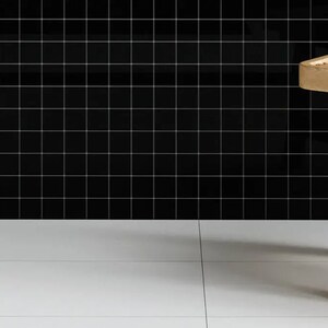 Porcelain Mosaic Full Black (square) Satin Matte backsplash Tile 2”x2 ...