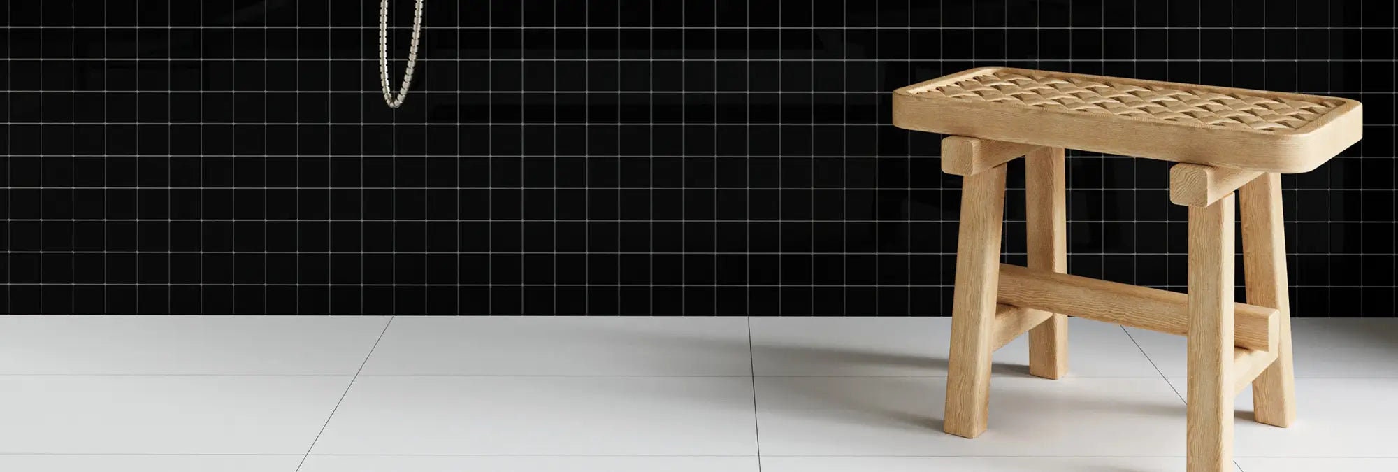 Porcelain Mosaic Full Black (square) Satin Matte backsplash Tile 2”x2 ...