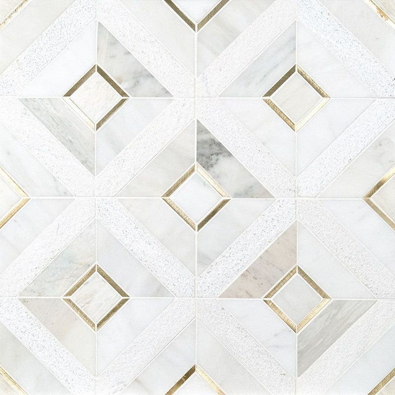 Verona Gold Pattern Mosaic Tile - Etsy