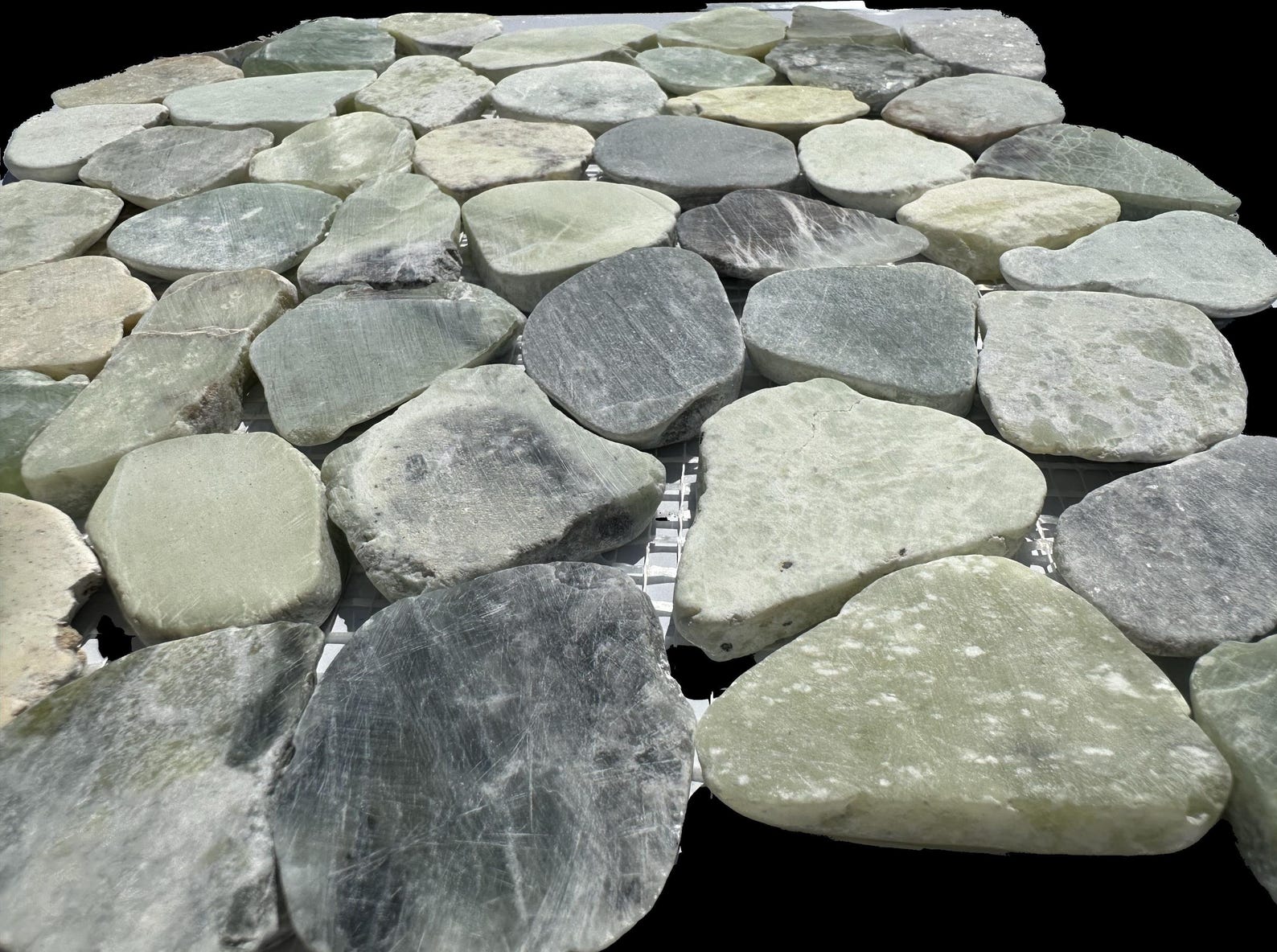 Green Flat Jade Pebble Mosaic 12” X 12” - Etsy