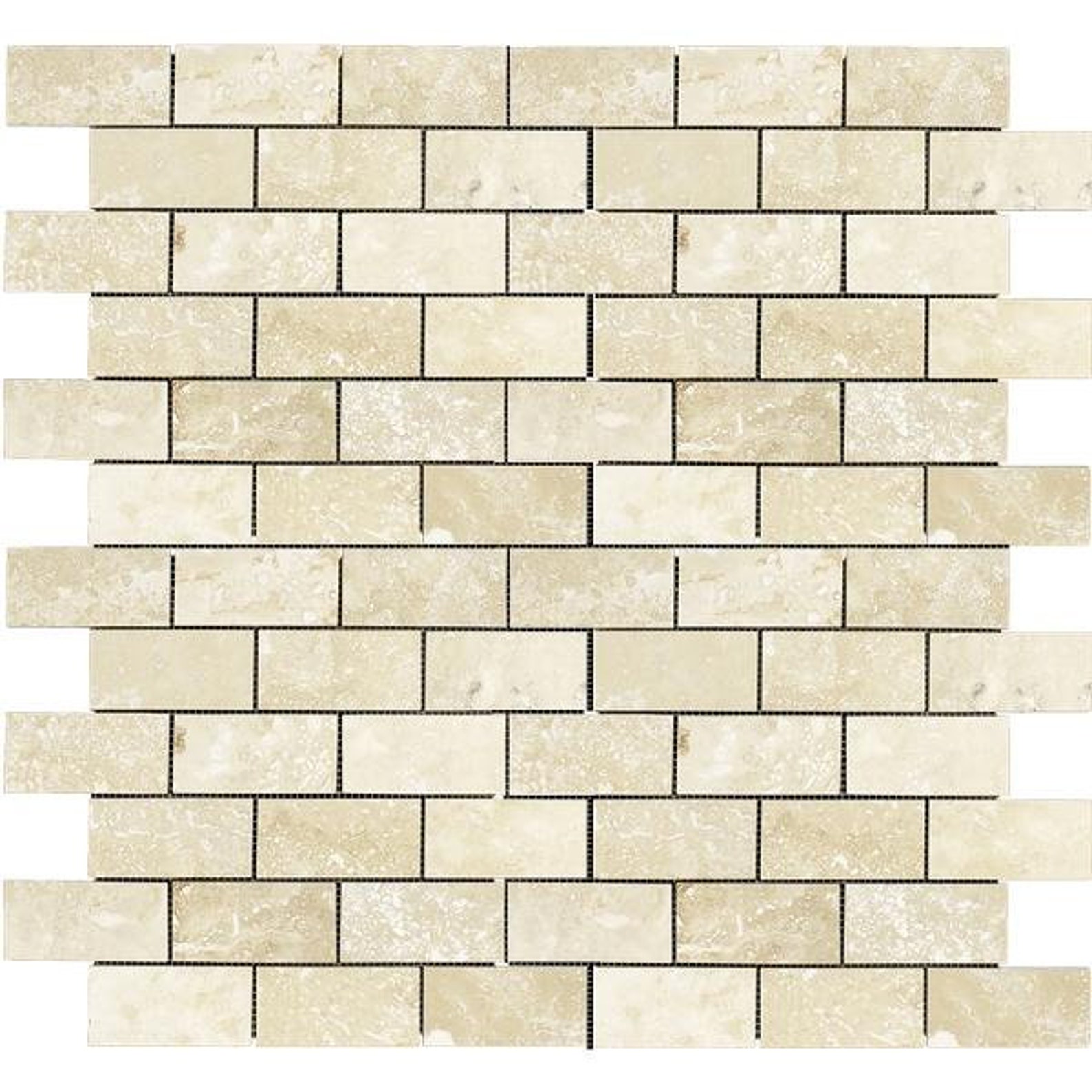 Ivory Travertine Honed Brick Mosaic Wall and Floor Tile - Etsy
