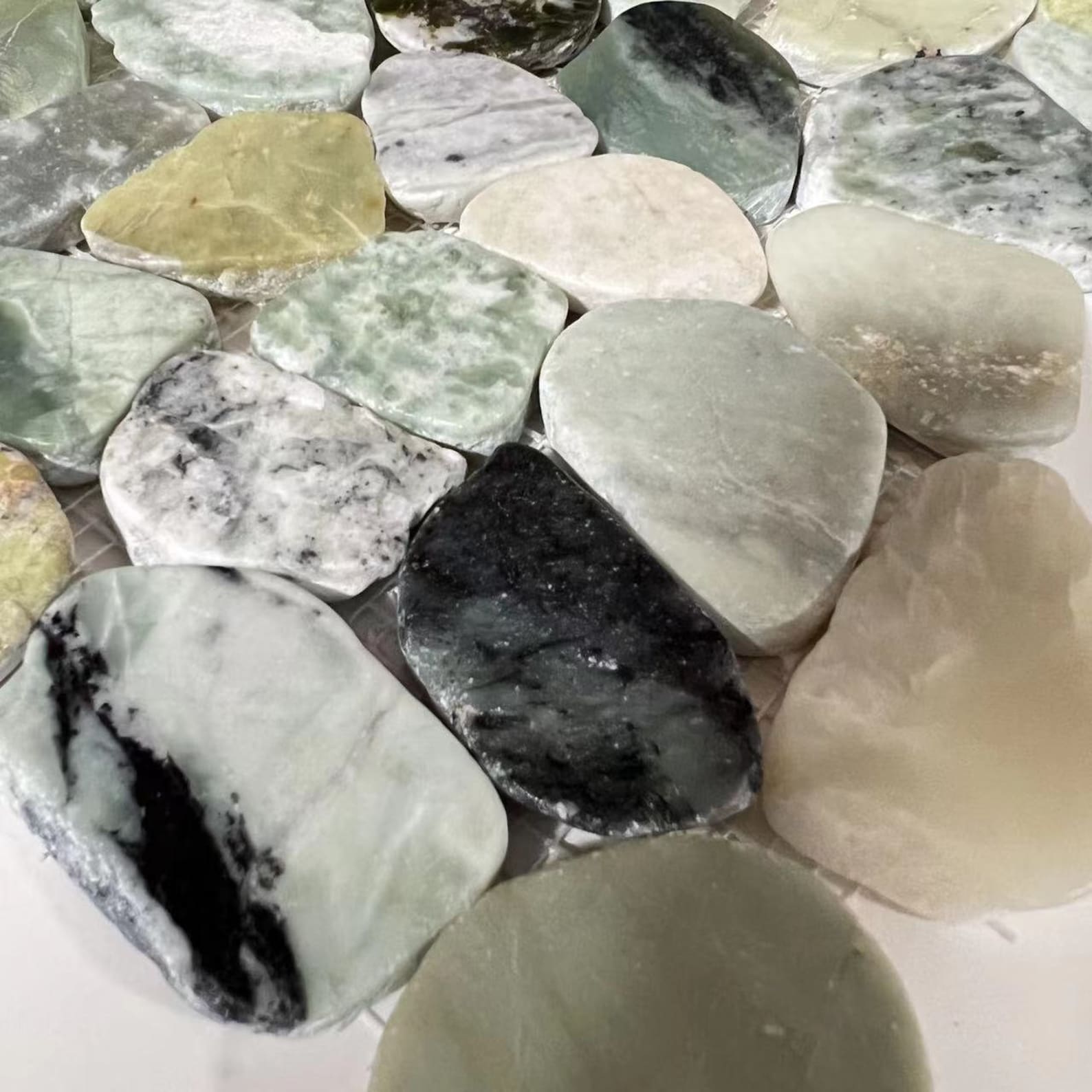 Green Flat Jade Pebble Mosaic 12” X 12” - Etsy