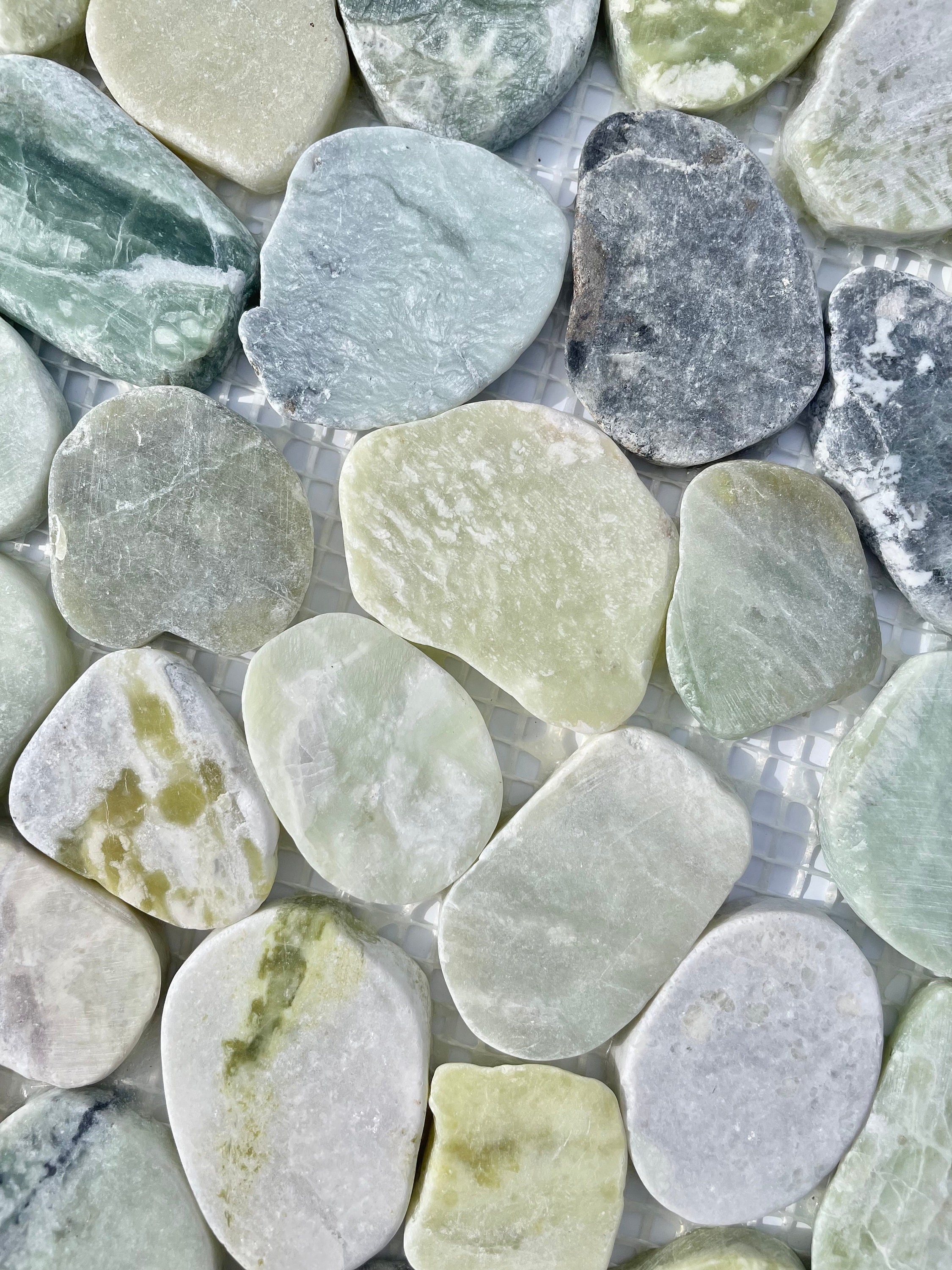 Green Flat Jade Pebble Mosaic 12” X 12” - Etsy
