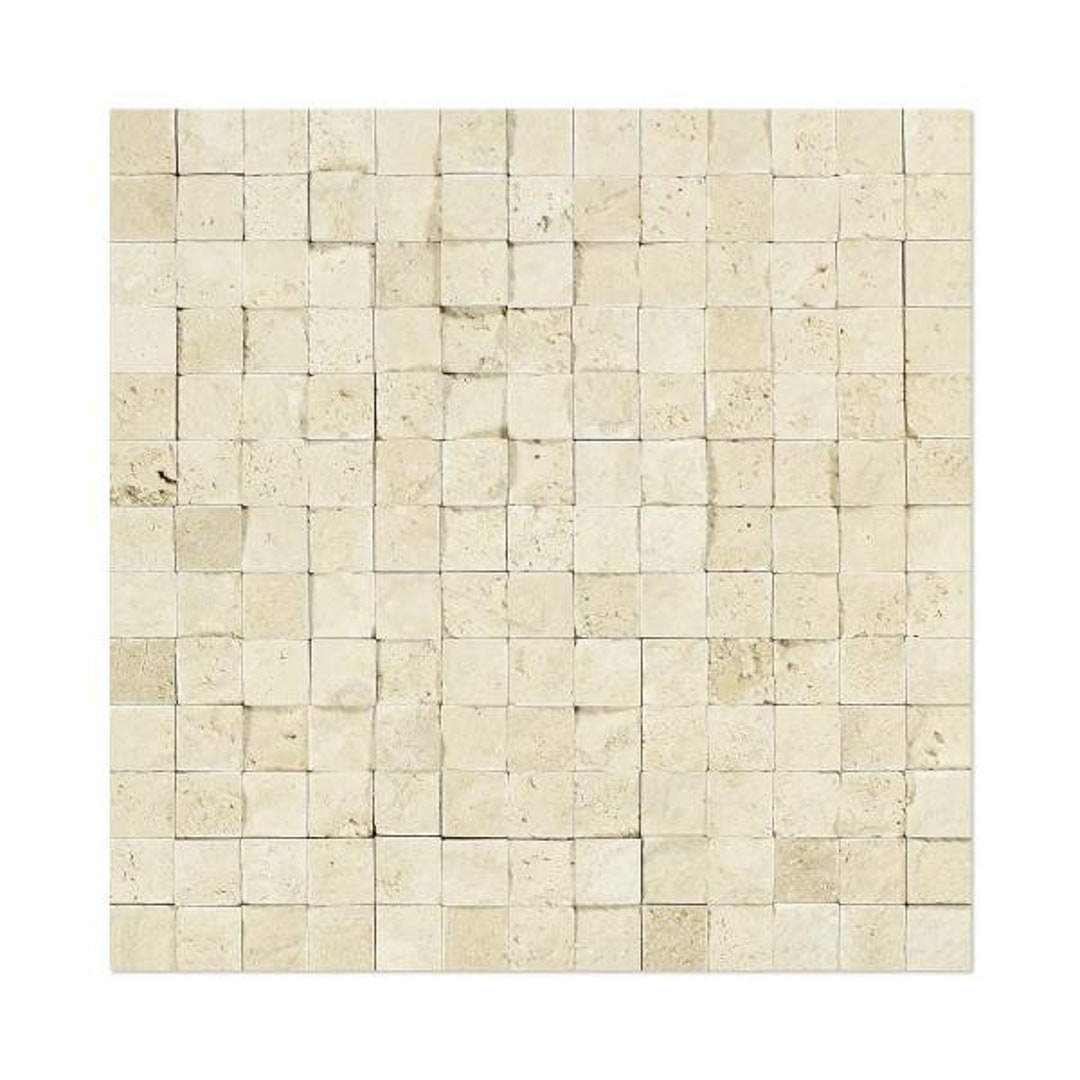 Ivory Travertine Split Faced Mosaic Wall Tile 1x1 - Etsy