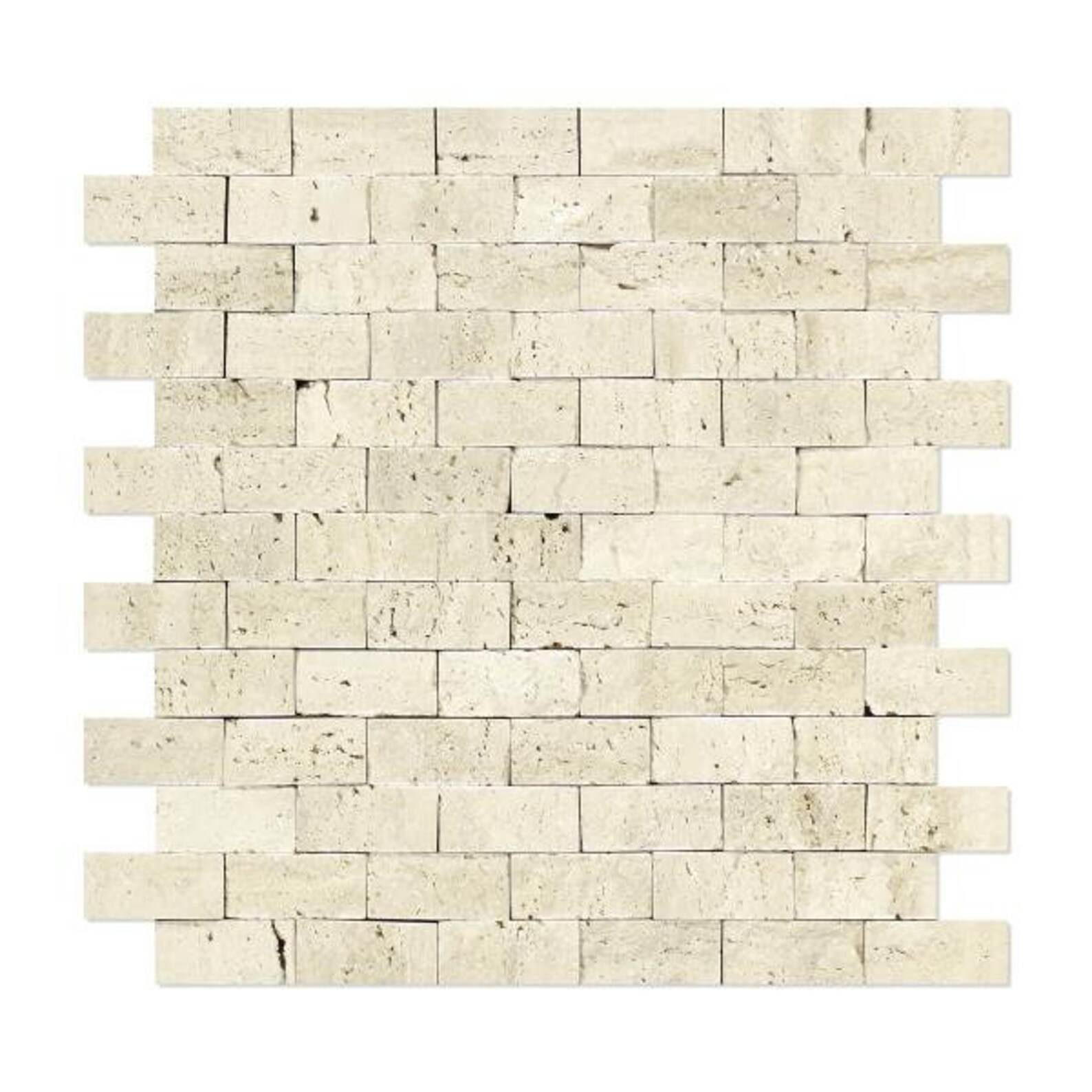 Ivory Travertine Split Faced Brick Mosaic Tile - Etsy