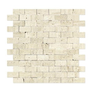 Ivory Travertine Split Faced Brick Mosaic Tile - Etsy