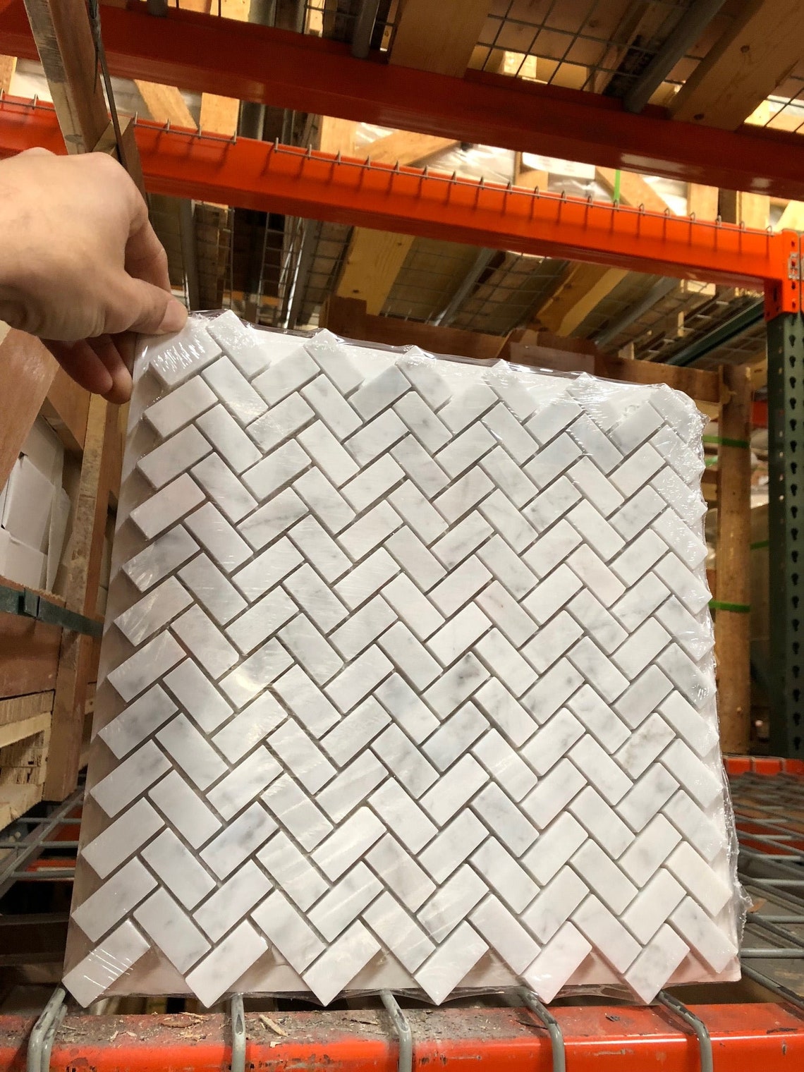 Carrara Italian Mini Herringbone Mosaic Backsplash and Wall Tile - Etsy