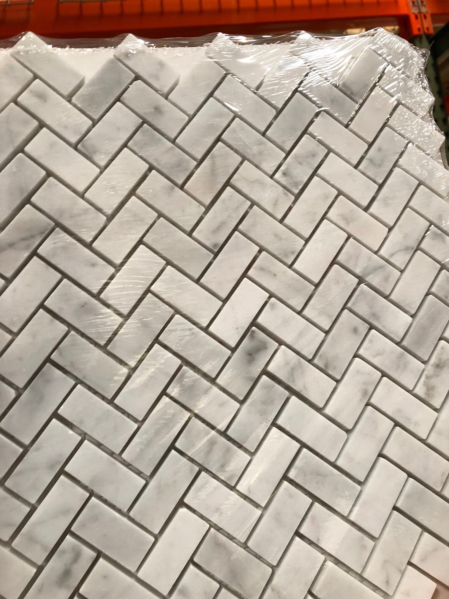 Carrara Italian Mini Herringbone Mosaic Backsplash and Wall Tile - Etsy