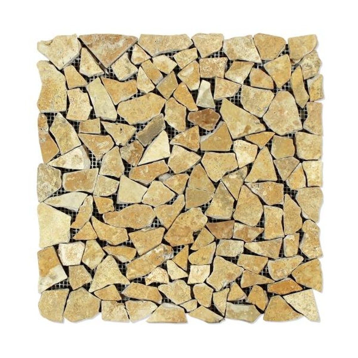 Gold Travertine Tumbled Flat Pebble Floor Mosaic Tile - Etsy