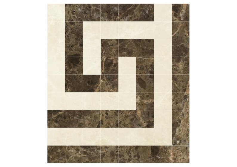 Noble White Cream Greek Key W/ Emp. Dark Border Corner - Etsy