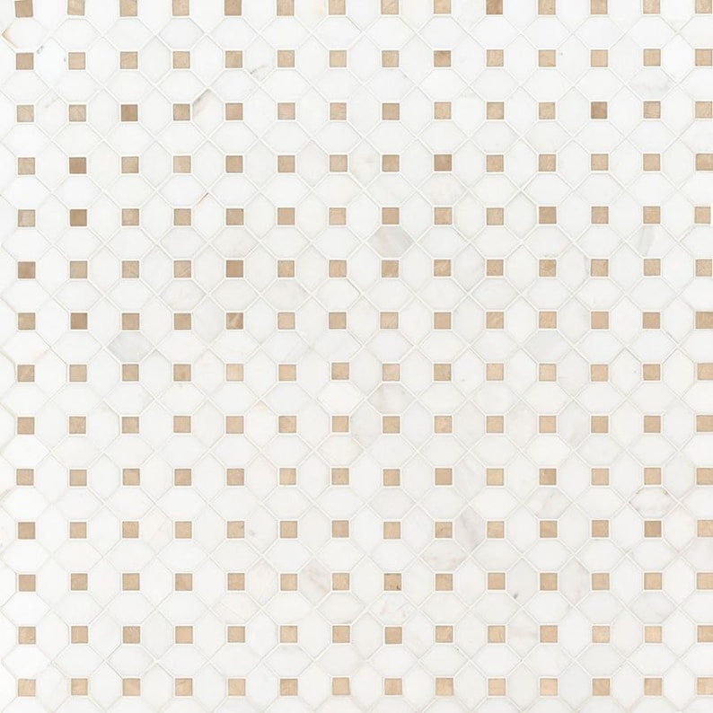 Bianco Dolomite Crema Dotty Pattern Mosaic Wall Tile - Etsy