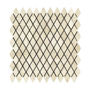 Ivory Travertine Tumbled Diamond Mosaic Tile - Etsy